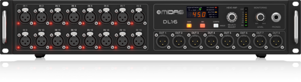 MIDAS DL16 ดิจิตอล สเตจบ๊อกซ์ 16 Input 8 Output 16 Mic