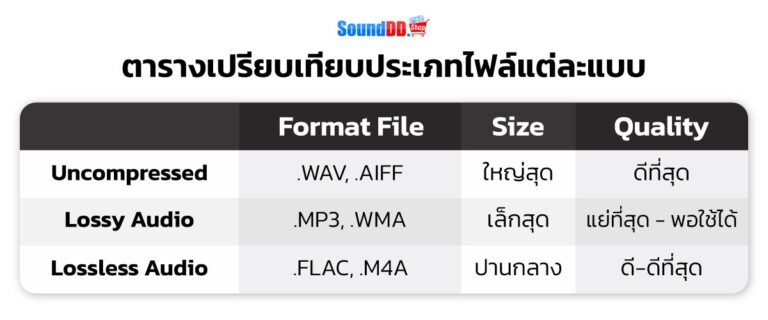 ประเภทของไฟล์เสียง | Lossy Audio กับ Lossless Audio ต่างกันยังไง?